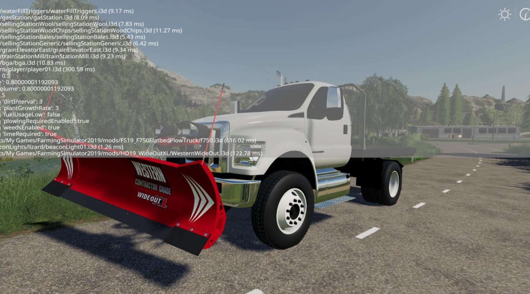 Ford F750 Flatbed Plow Truck v1.0 Mod - Farming Simulator 2022 / 19 mod