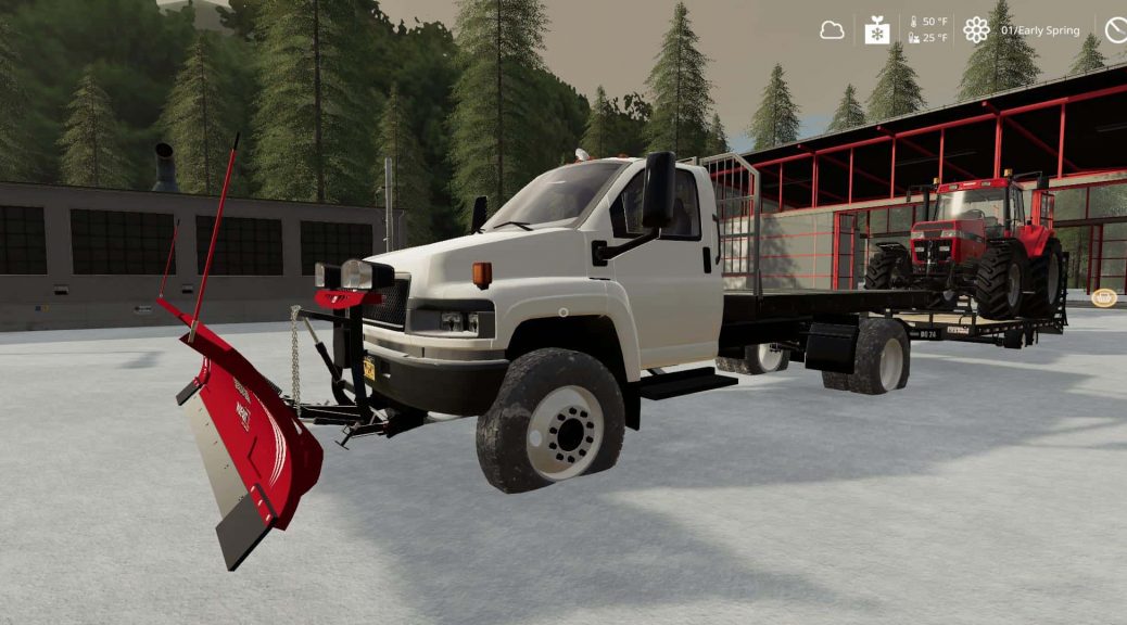 GMC Topkick Flatbed Plow Truck v2.0 Mod - Farming Simulator 2022 / 19 mod