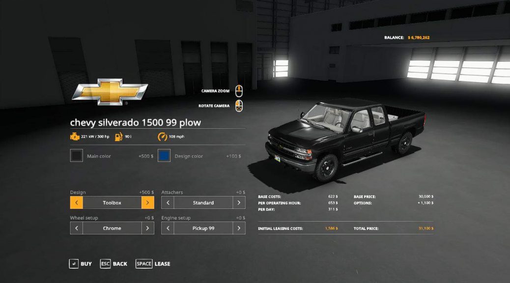 Chevy Silverado 1500 plow v1.0 MOD - Farming Simulator 2022 / 19 mod