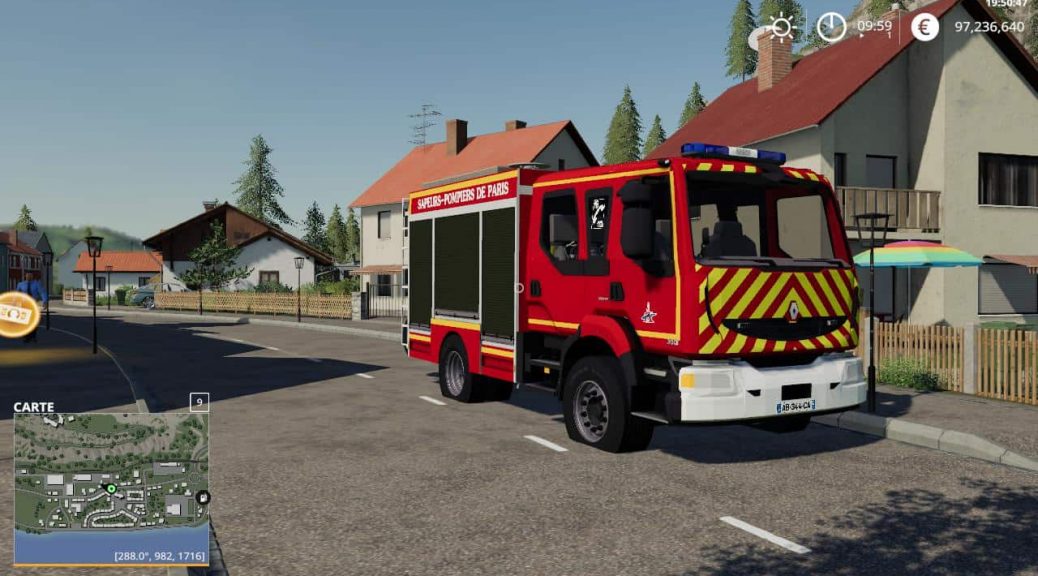 FPT POMPIERS DE PARIS BSPP v1.0 MOD - Farming Simulator 2022 / 19 mod
