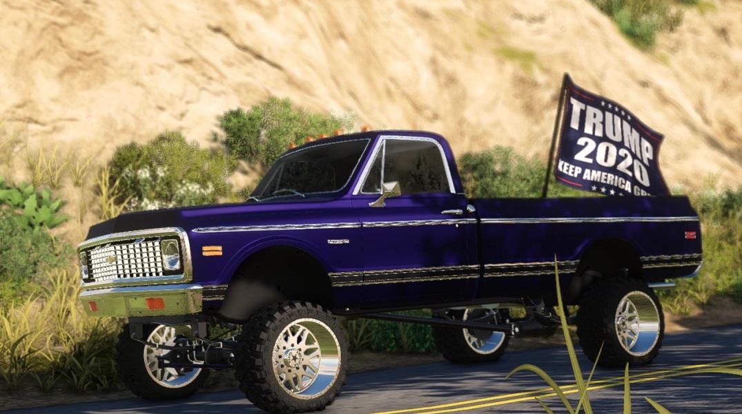 Ford Long Bed With trump flag v1.0 Mod - Farming Simulator 2022 / 19 mod