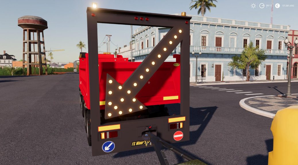Public works Rear Sign For Trucks v1.0 FS19 - Farming Simulator 2022 / ...