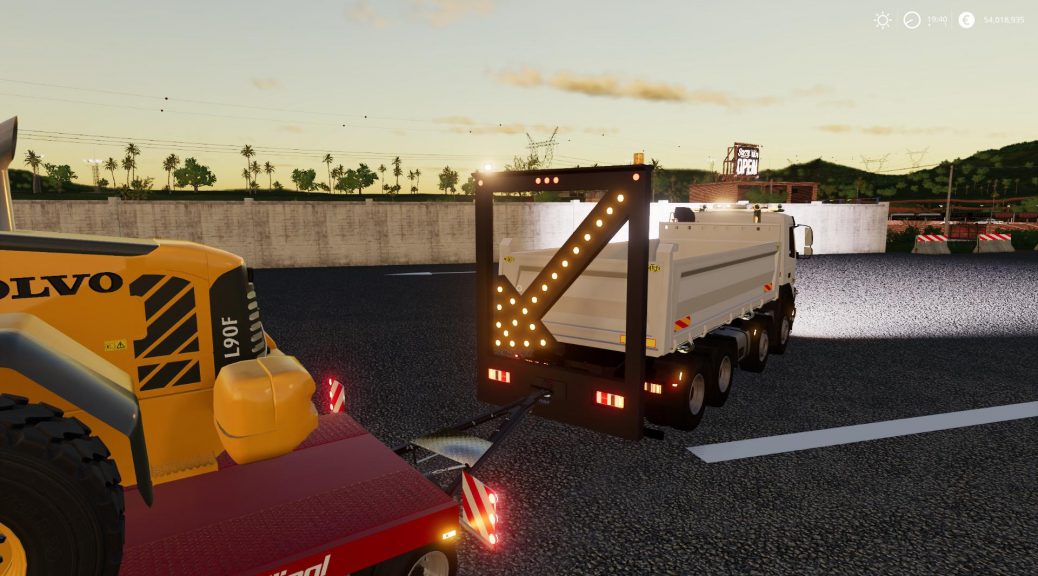 Public works Rear Sign For Trucks v1.0 FS19 - Farming Simulator 2022 / ...