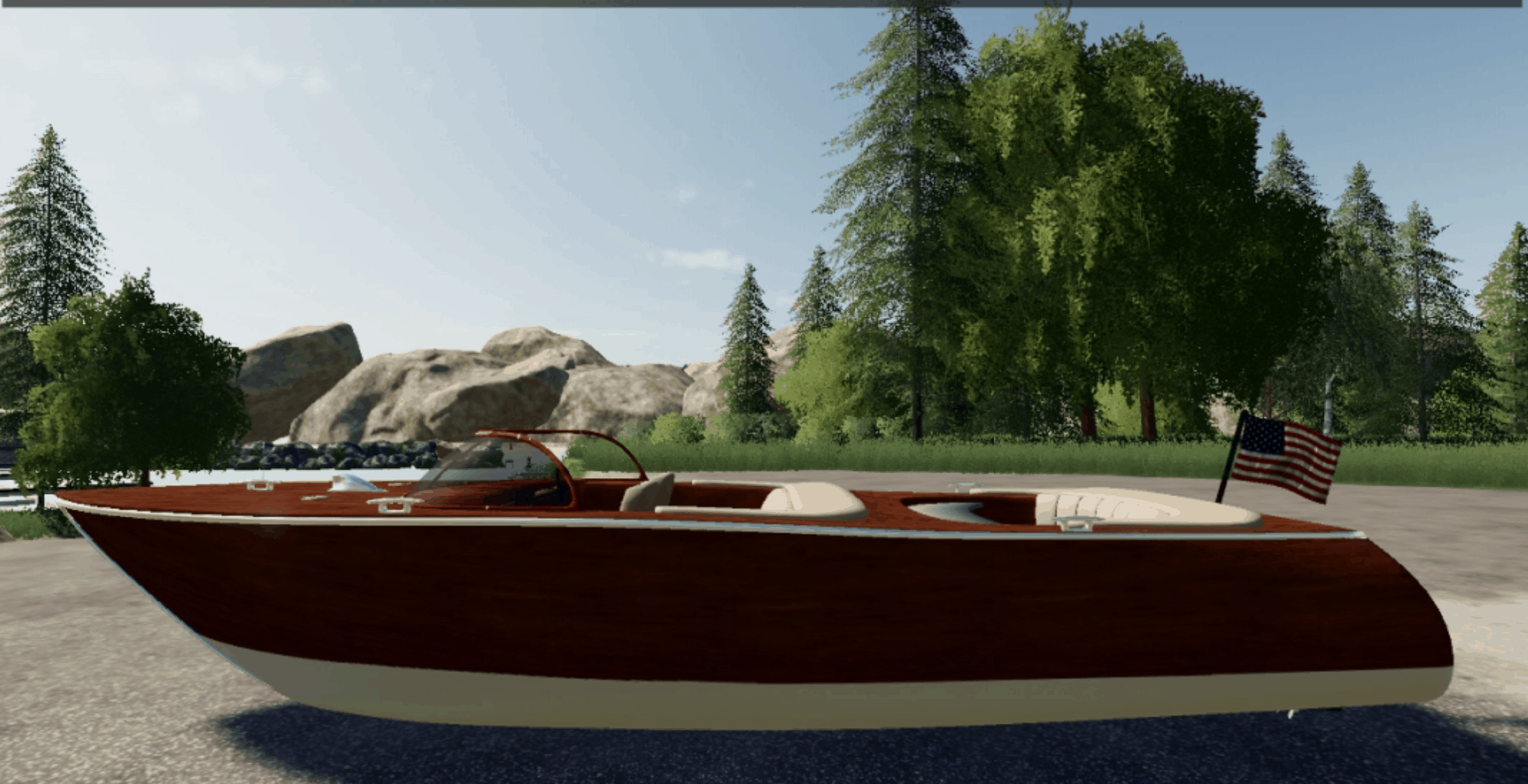 Luxury boat v1.0 Vehicle - Farming Simulator 2022 / 19 mod