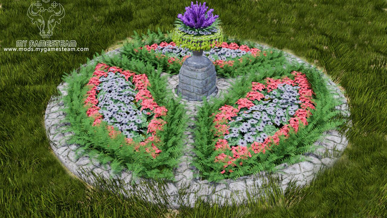 Round Flower Bed v1.0 Mod - Farming Simulator 2022 / 19 mod